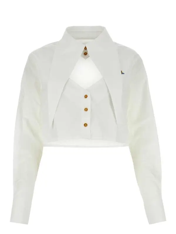 VIVIENNE WESTWOOD Cropped Shirt With Lapels - White