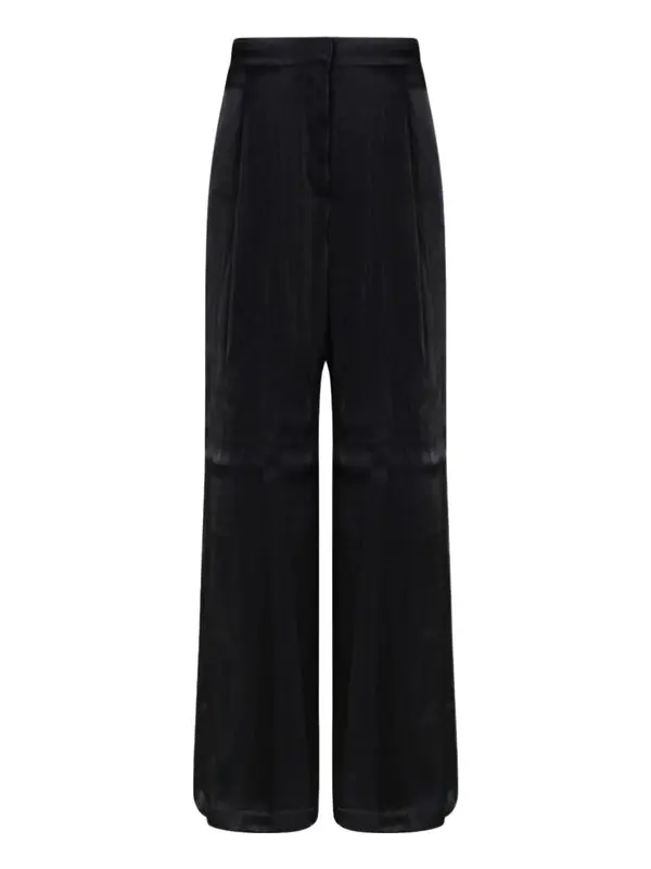 Michael Kors Georgette Pleated Wide-leg Trousers - Black
