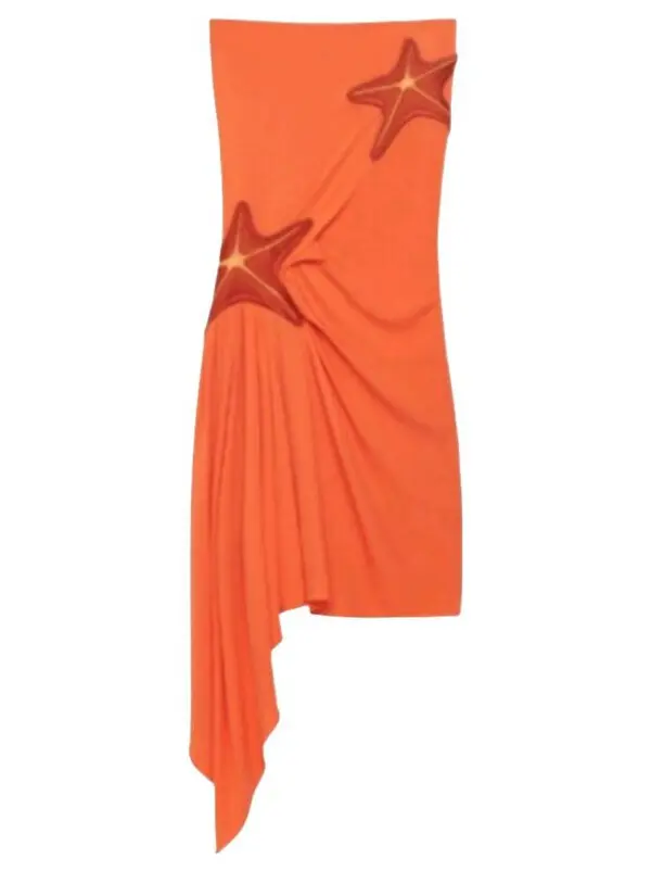 Loewe Bustier Dress With Starfish Embellishments - Orange