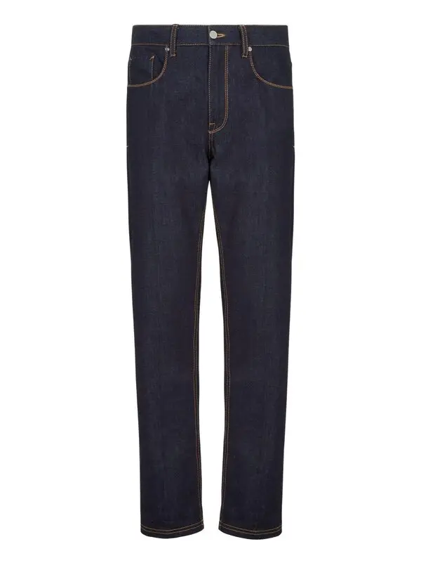 Fendi Straight-leg Long Jeans - Dark Blue