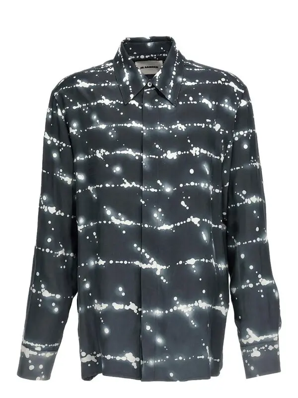 JIL SANDER Logo Long Sleeve Shirt - Black
