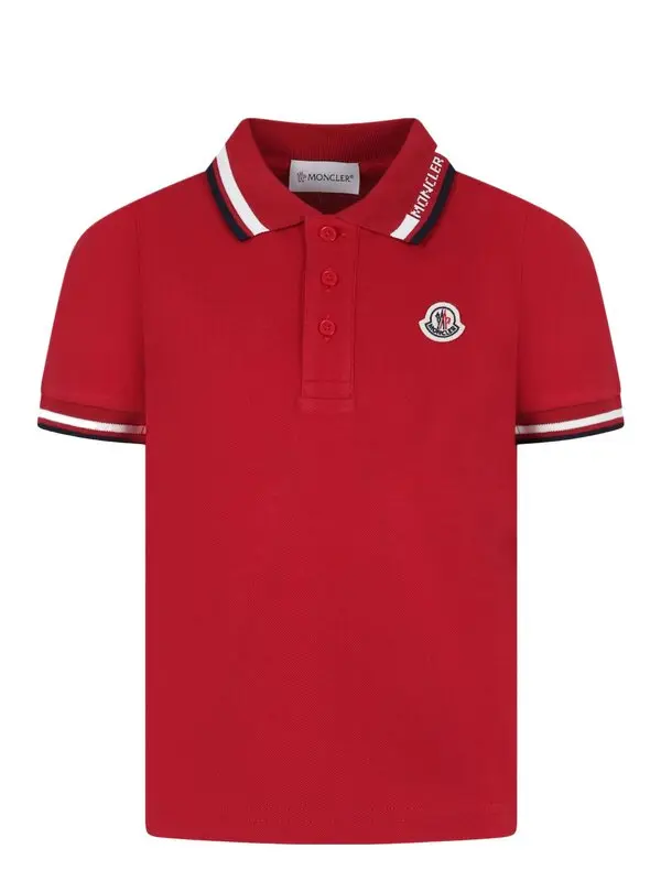 Moncler Logo Patch Polo Shirt - Red