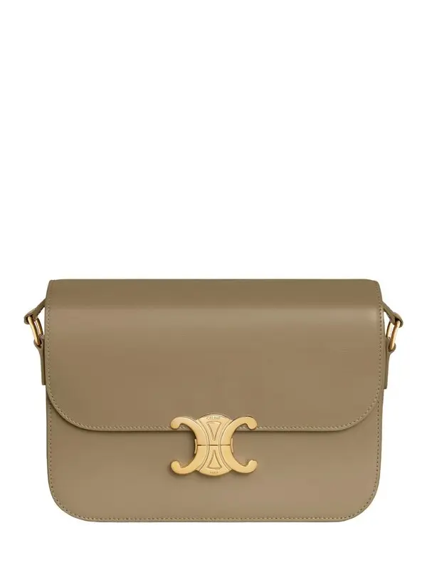 Celine Classique Triomphe Bag In Shiny Calfskin - Brown