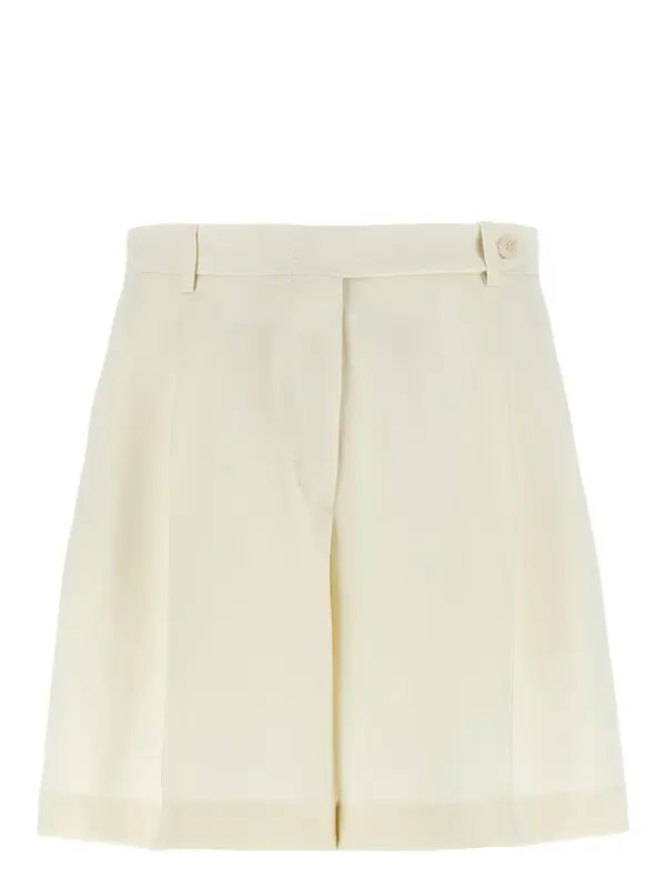 Brioni Pleated Front Zipper Shorts - White