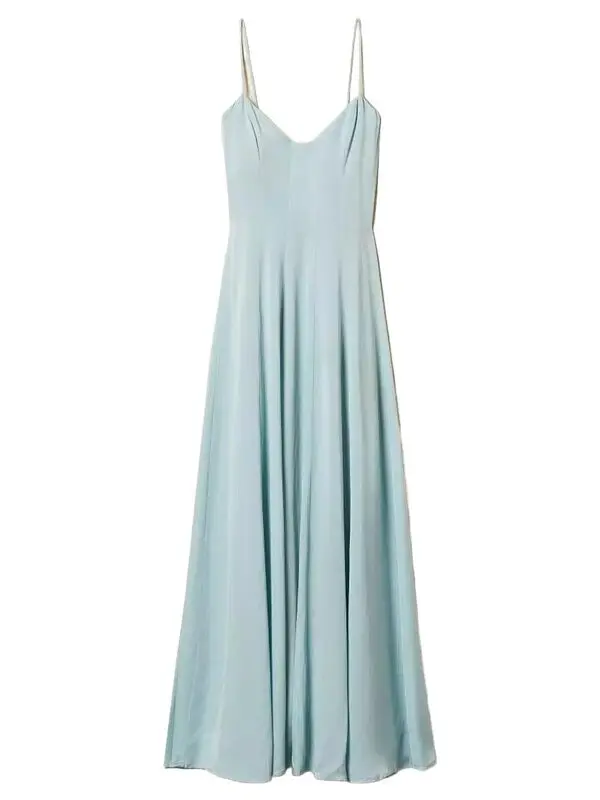TWINSET Bias-cut Maxi Dress With Thin Straps - Blue