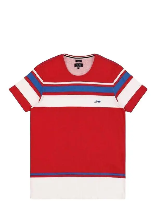 Emporio Armani Round Collar Logo T-shirt - Red