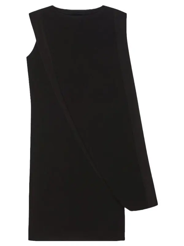 Givenchy Crepe Sleeveless Dress With Draped Shawl Effect - Black