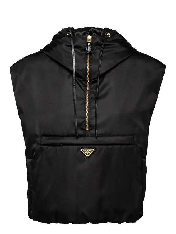 Prada Half-zip Drawstring Gilet - Black
