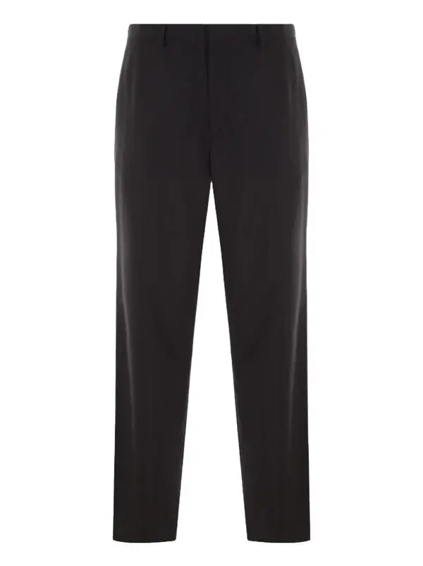 Prada Logo-patch Wide-leg Tailored Trousers - Black
