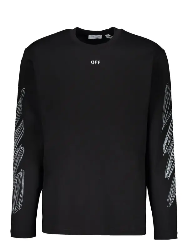 Off-White Scribble Print Long-sleeve T-shirt - Black
