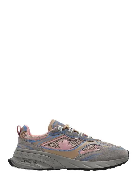 Dsquared2 Sprinter Suede-leather Mesh Sneakers - Gray