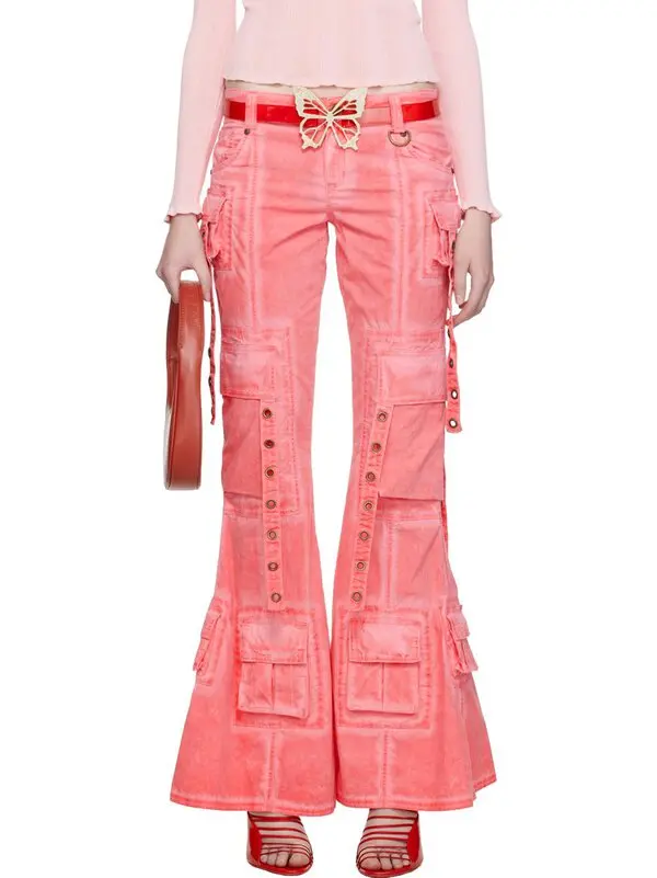 Blumarine Horn Cut Cargo Pants - Pink