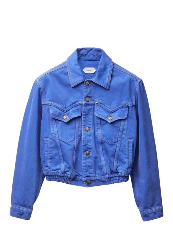 Versace Cropped Denim Jacket - Blue