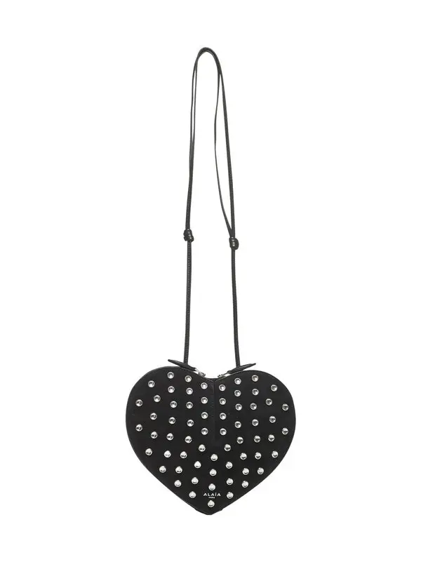 Alaïa Le Coeur Studded Heart Crossbody Bag - Black
