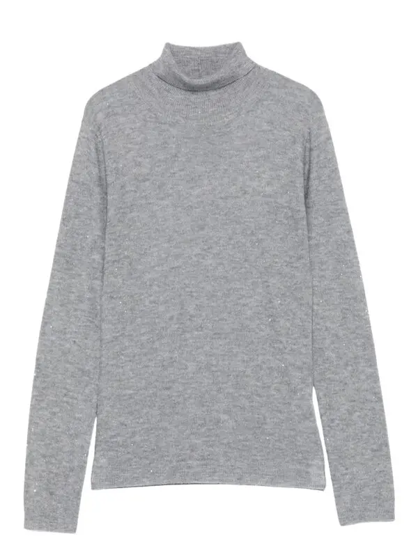 Fabiana Filippi Sequin Embellished High Neck Jumper - Gray
