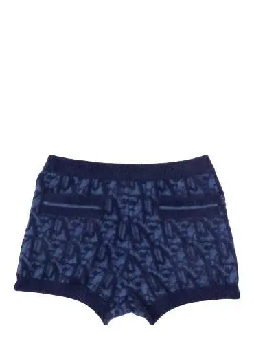 Palm Angels Monogram Jacquard Zip-up Shorts - Blue And Light Blue