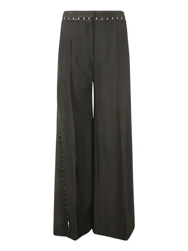 MUGLER Hook Eye Wide-leg Trousers - Black