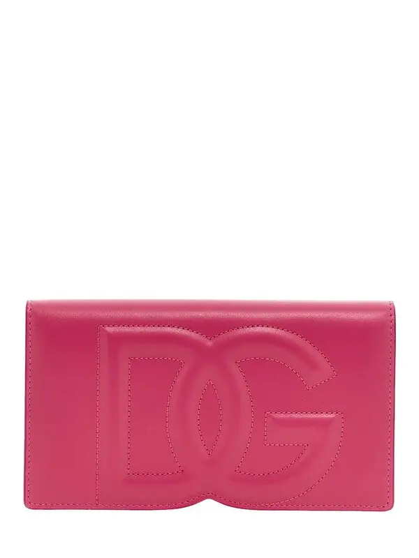 Dolce & Gabbana Logo Embossed Shoulder Bag - Pink