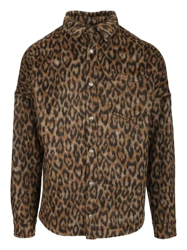 Palm Angels Leopard Printed Shirt - Brown