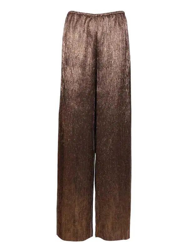 FORTE_FORTE Metallic Wide Leg Trousers - Beige
