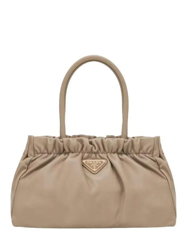 Prada Double Handle Shoulder Bag - Sand