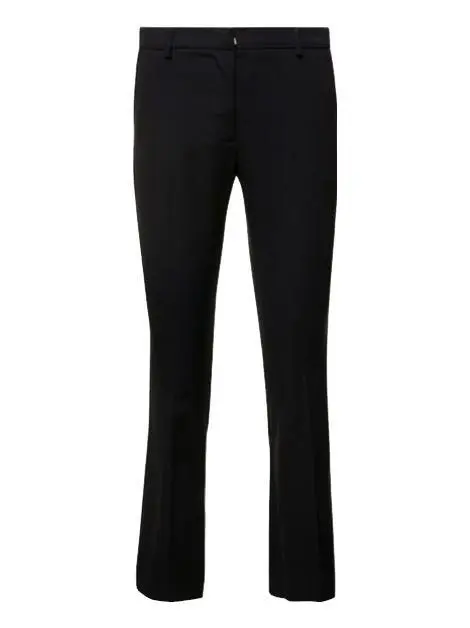 PT TORINO Pressed Crease Flared Trousers - Black