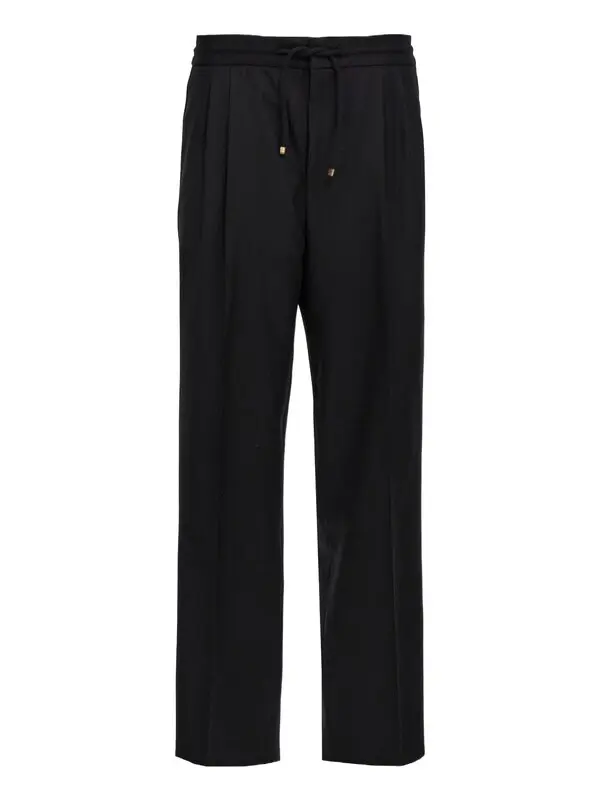 Brunello Cucinelli Elasticated Drawstring Waist Trousers - Black