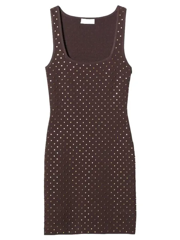 Michael Kors Embellished Sleeveless Mini Dress - Black