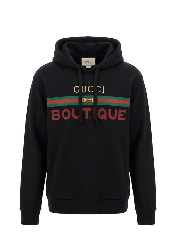 Gucci Boutique Print Hoodie - Black