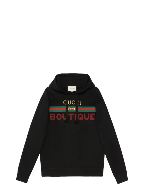 Gucci Boutique Print Hoodie - Black