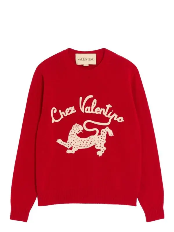 Valentino Garavani Embroidered Crewneck Jumper - Red