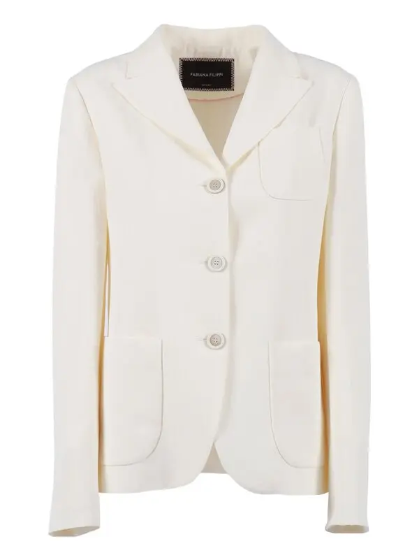 Fabiana Filippi Single Breasted Tailored Blazer - White