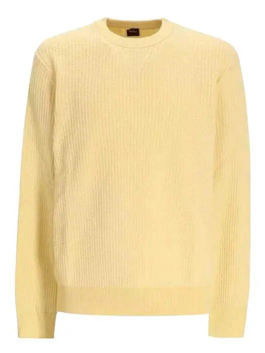 Hugo Boss Ribbed Cotton Pullover Sweater - Nude