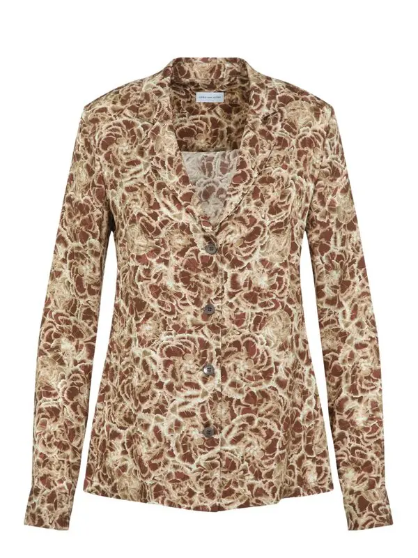 Dries Van Noten Printed Long-sleeve Shirt - Camel