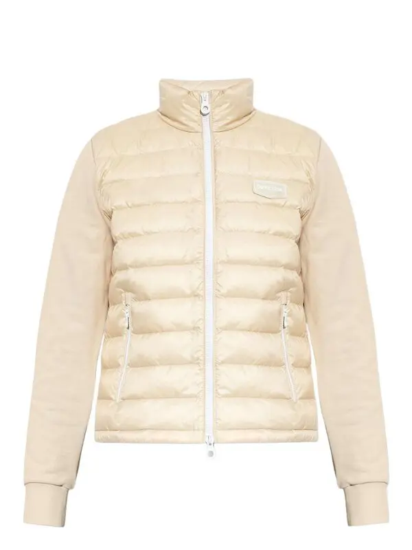 Duvetica Quilted Jacket With Rubber Logo Patch - White