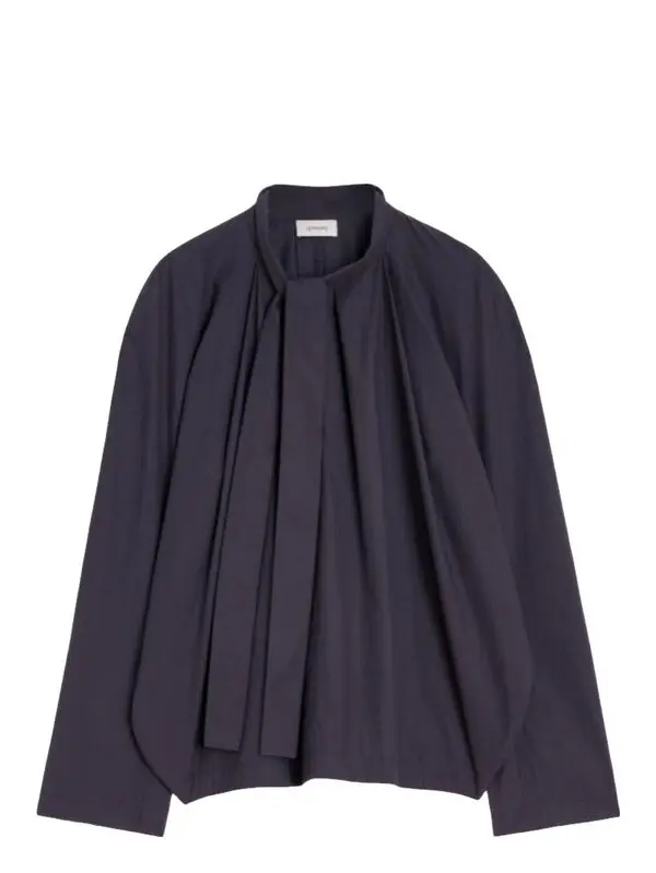 LEMAIRE Ascot Blouse With Rounded Hem - Black