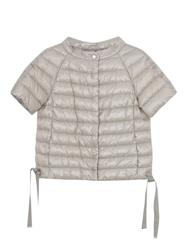 Herno Short Sleeve Quilted Down Jacket With Drawstring Hem - Nude