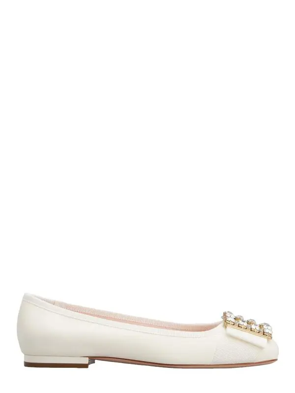 ROGER VIVIER Embellished Slip-on Ballerinas - Cream