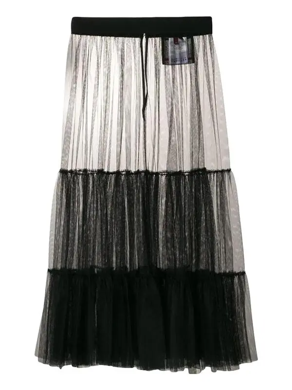Moncler Tulle Pleated Skirt - Black