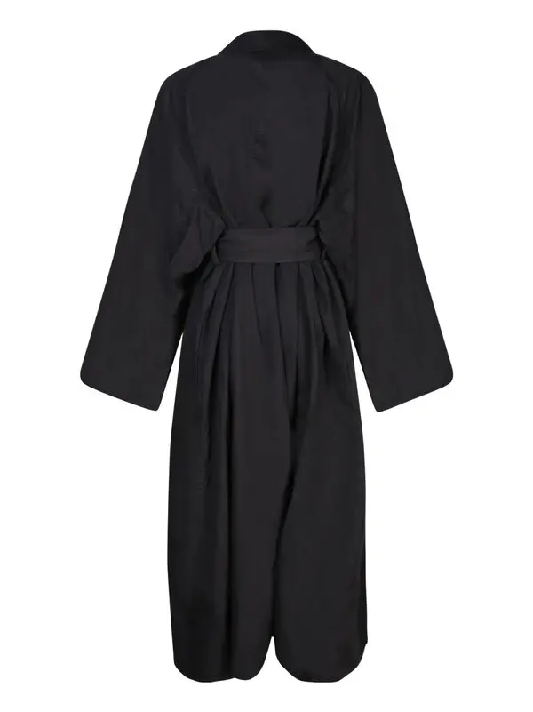 QUIRA Belted Cotton Blend Trench Coat - Black