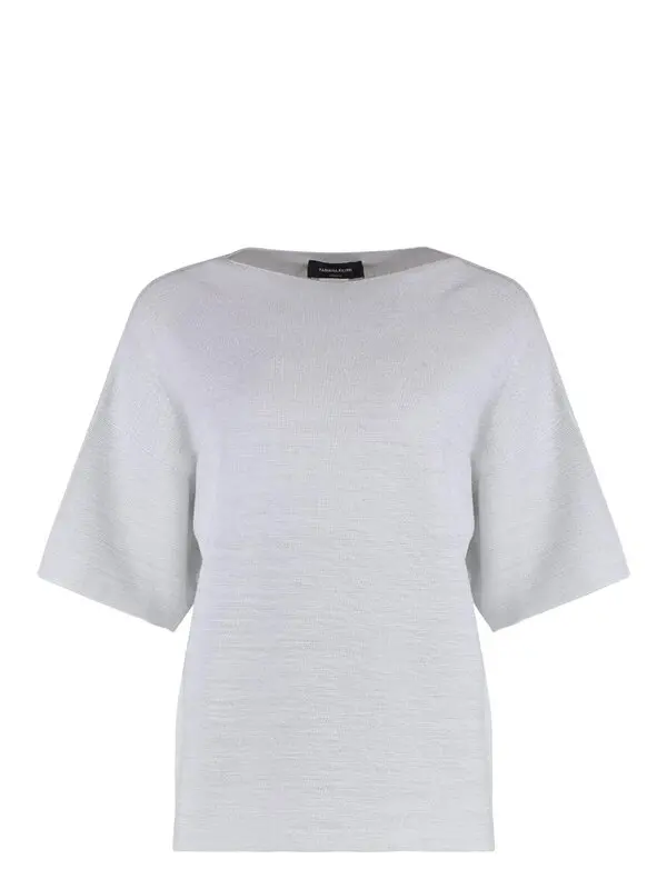 Fabiana Filippi Short Sleeve Boatneck Jumper - Light Gray