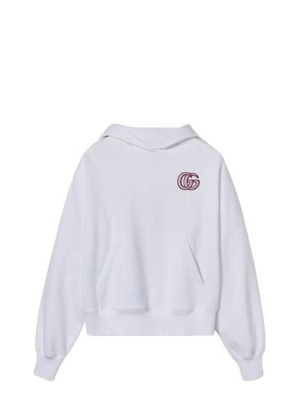 Gucci Logo Embroidered Hoodie - White