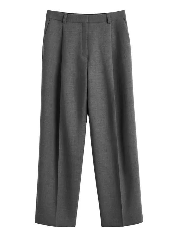 TOTEME High Waisted Tapered-leg Trousers - Mixed Gray