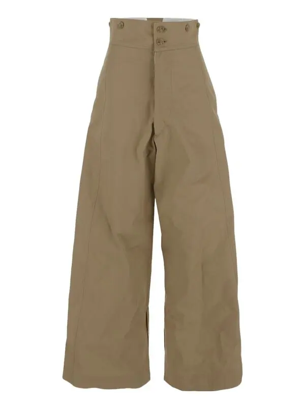 QUIRA High-waist Wide-leg Pants - Gray