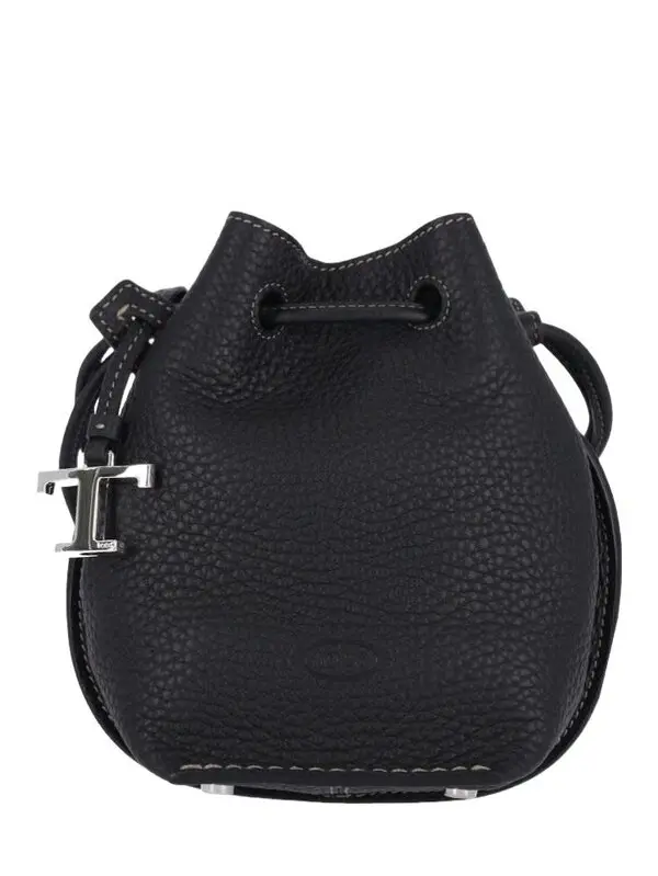 TOD'S Drawstring Bucket Bag - Black