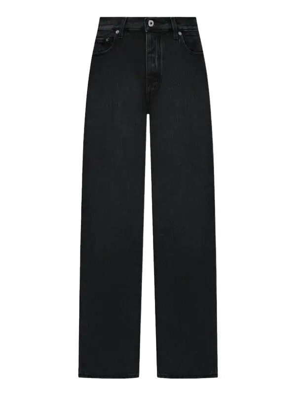 Off-White Logo Patch Tapered Jeans - Black