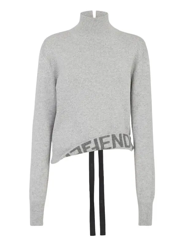 Fendi Long-sleeved Knitted Pullover - Gray