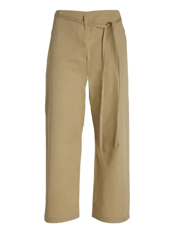 QUIRA Belted Cropped Trousers - Green