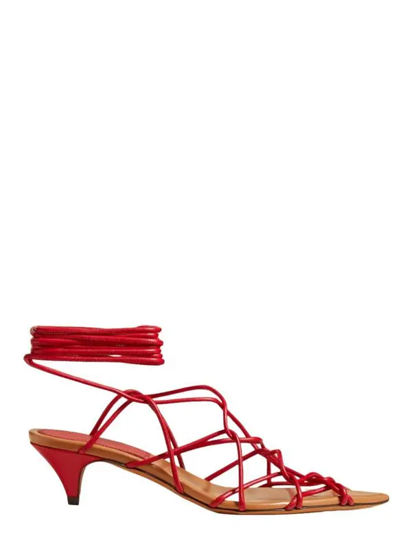 Khaite The Arden Pointed Toe Heeled Sandals - Red