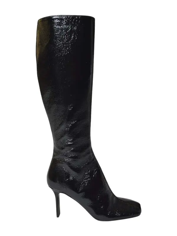 COURREGES Square Toe Geometric Heel Boots - Black